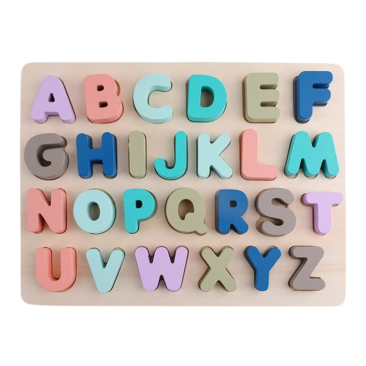 High Quality Letters Jigsaw Puzzle Blocks 3d Wooden Toys Montessori ...