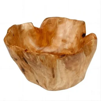 Extra Large Wooden Planter Wooden Fruit Bowl Cedar Root Carving Bowl ...