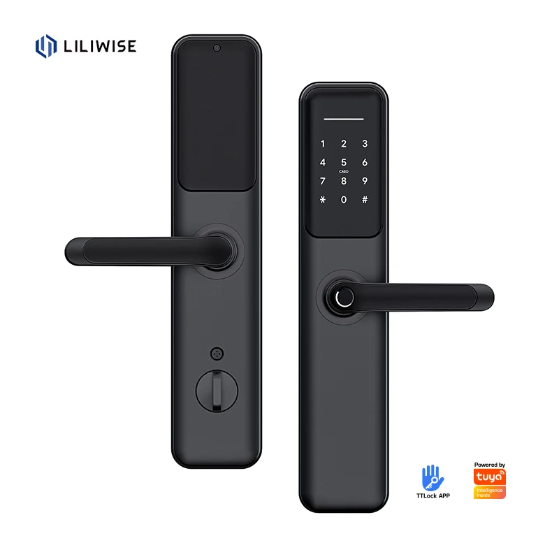 Liliwise New finger print door handle ttlock App Tuya WiFi Smart ...