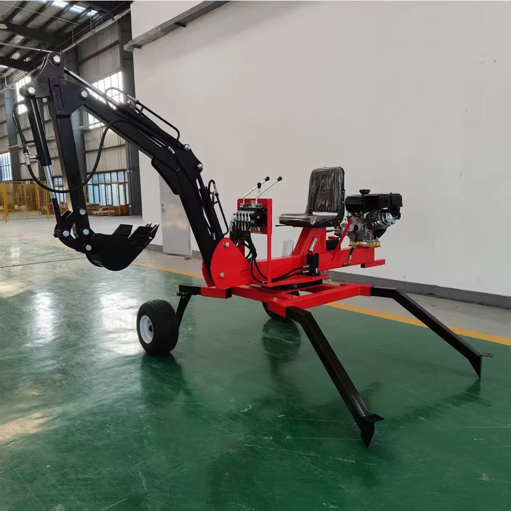 Hightop 13.5HP Towable Small Backhoe Trailed Excavator 360 Degree Mini ...