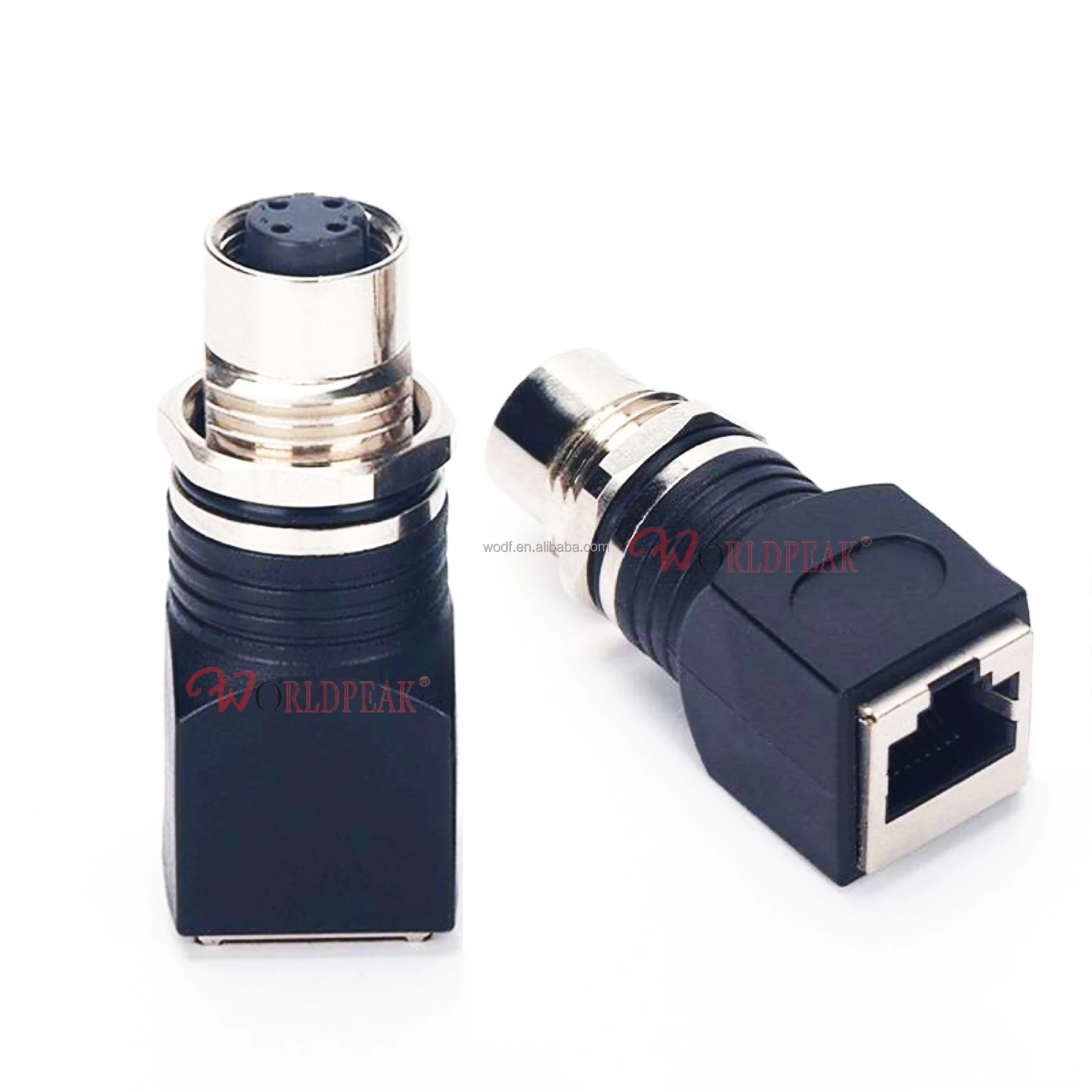 M12 to RJ45 Bulkhead Connector D Code Waterproof M12 4 Pin Female to ...