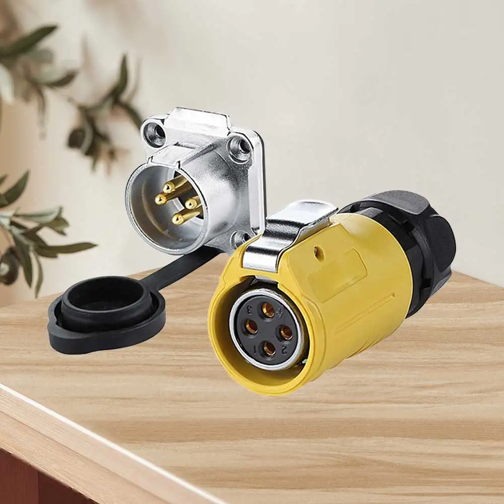 Oswell Waterproof 4 Pin Aviation Connector Male Female 4 Pin Molded ...