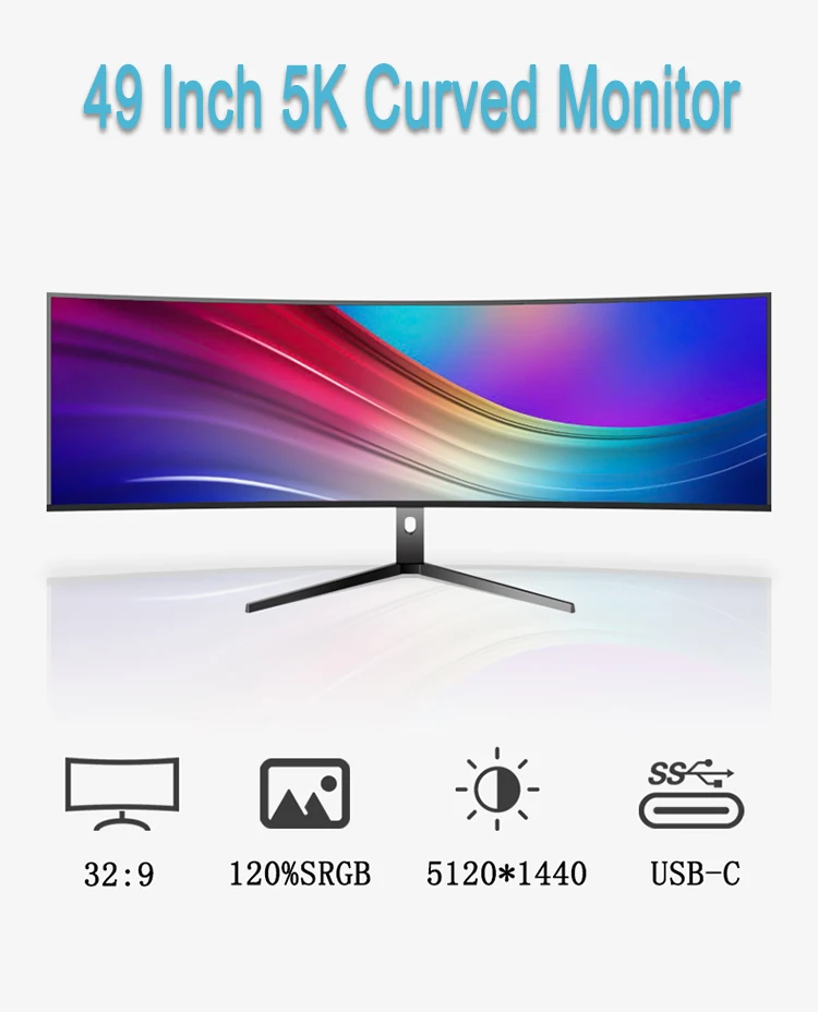 49 Inches Monitor Ultra Wide 60hz Curved Screen Monitor Curved Monitor ...