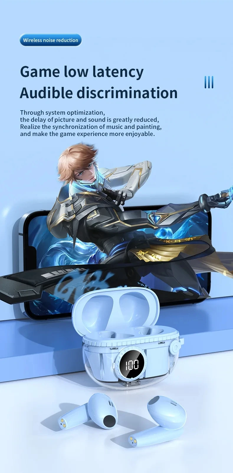 M25 Transparent Clear Crystal Wireless Low Latency True Tws Earphone ...