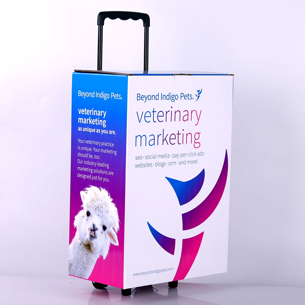 Cardboard Custom Printing Paper Trolley Boxes / Exhibition Carton ...