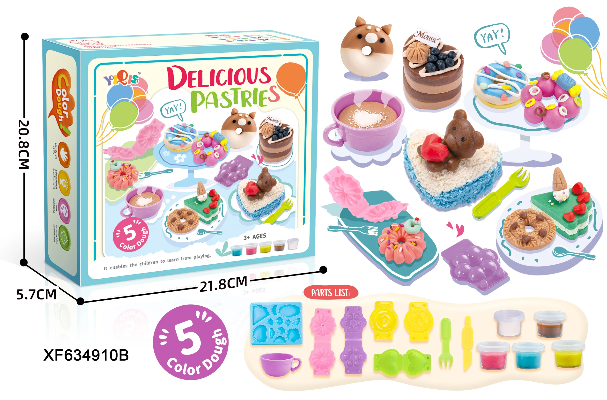 Children's Education Color Mud Set Play Home Diy Ice Cream Sushi Food ...