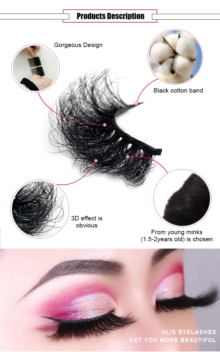 Custom Silk Faux Mink Eyelashes Private Label Natural False Full Strip ...