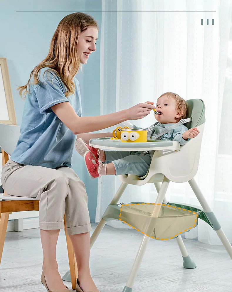 Adjustable Footrest High Chair 7 Level Height 3 Position Backrest for ...