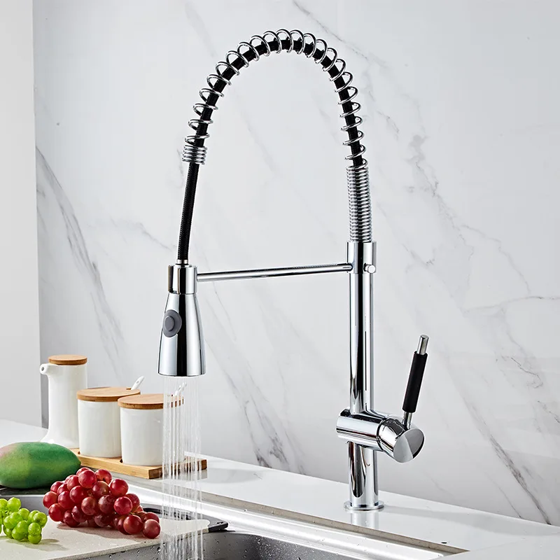 Modern Brass Faucets with Pull Out Spray - Durable & Stylish