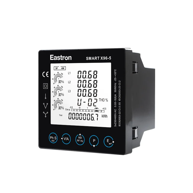 Smart X96-5 Three Phase Panel Mounted Digital Power Meter with Modbus ...
