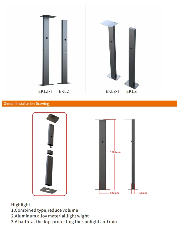 Etec Ev Charger Universal Pillar Stand Evse Aluminium Alloy Floor ...