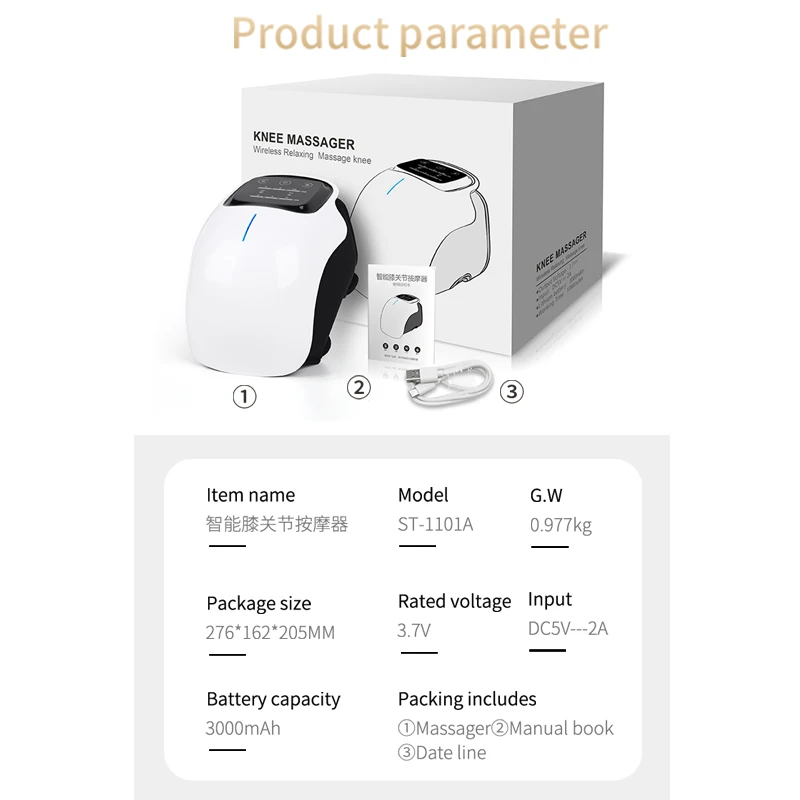 Physiotherapy Thermal Electric Knee Massager Pain Relief Machines With ...