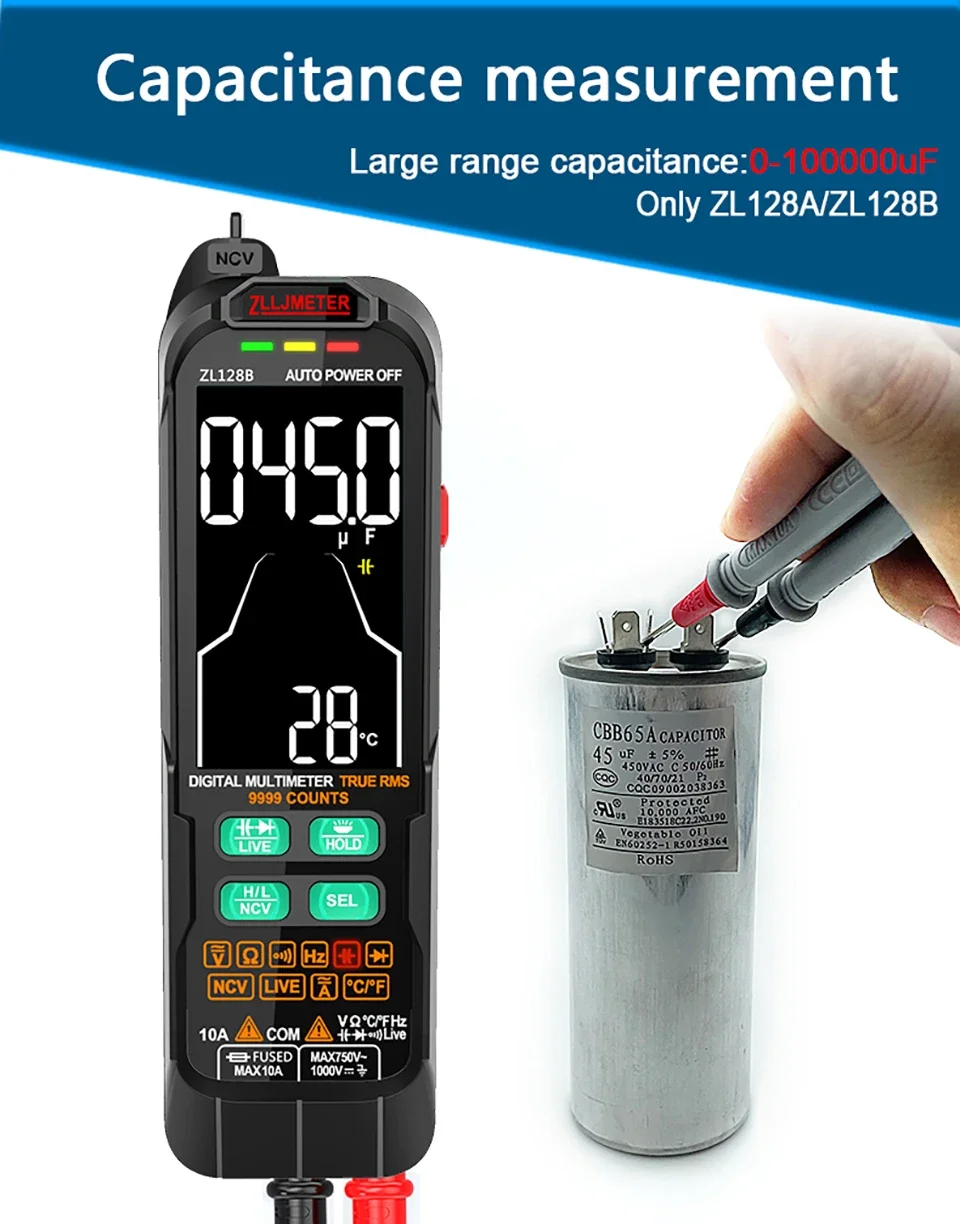 Usb Charge Handheld Digital Multimeter Profesional Ac Dc Current ...
