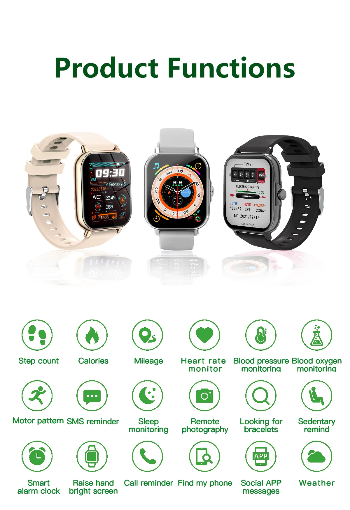 2023 Smart Watch Fashion Heart Rate Sleep Monitoring Smart Watch With ...