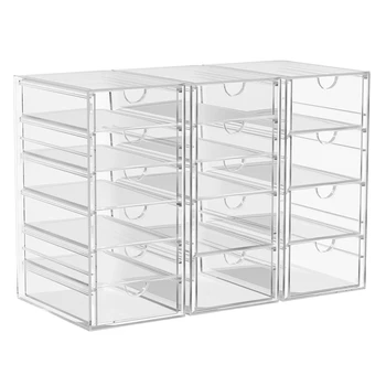 Walue 14-drawer Transparent Plastic Drawer Box High Storage Capacity ...