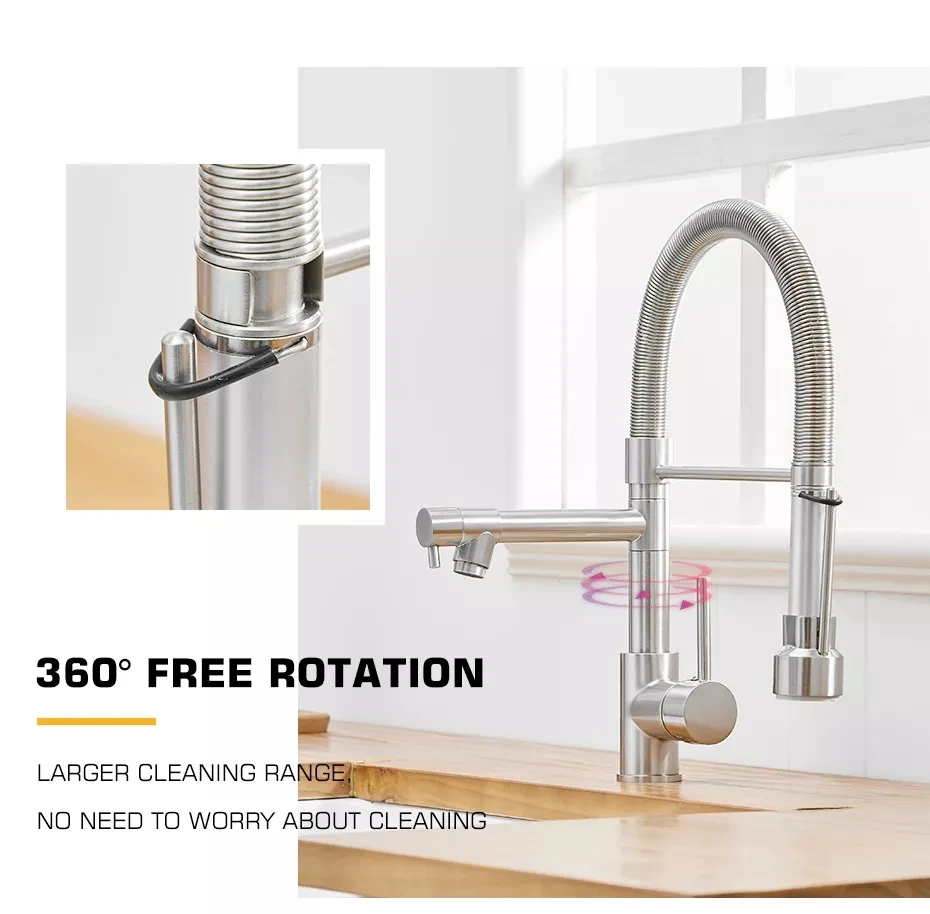 Modern Torneira Cozinha Single Handle Pull Down Spring Loaded Kitchen ...