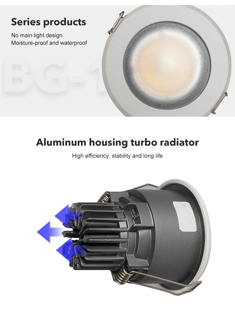 Modern Round Indoor Recessed Mount Cob Aluminum 10w Double Anti Glare ...