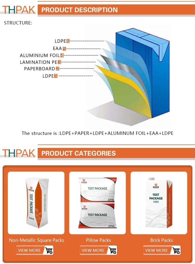 Aseptic Brick Packaging Folders for Milk Juice & Mineral Water 200ml ...