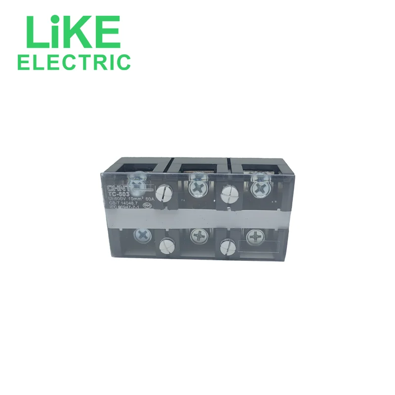 Chint Terminal Block Tc-603 60a 3-position Copper Guide Strip - Buy ...