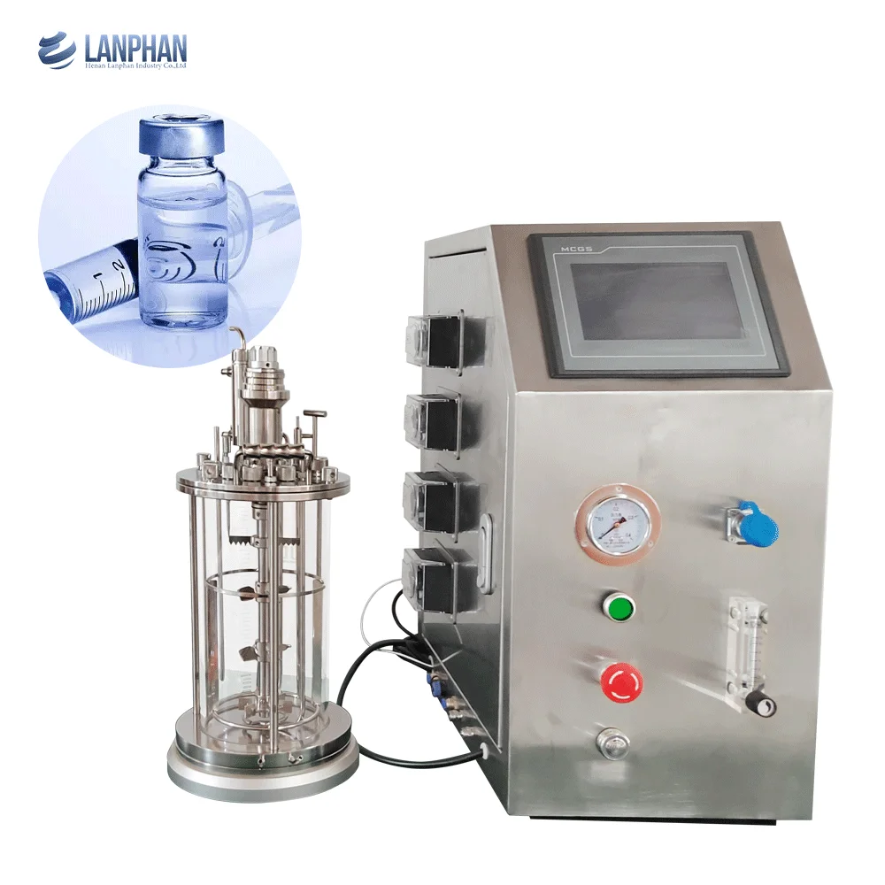 Mini Lab Benchtop Fermentation Bioreactor Cell Culture 0.25l 5l 10l 15l ...