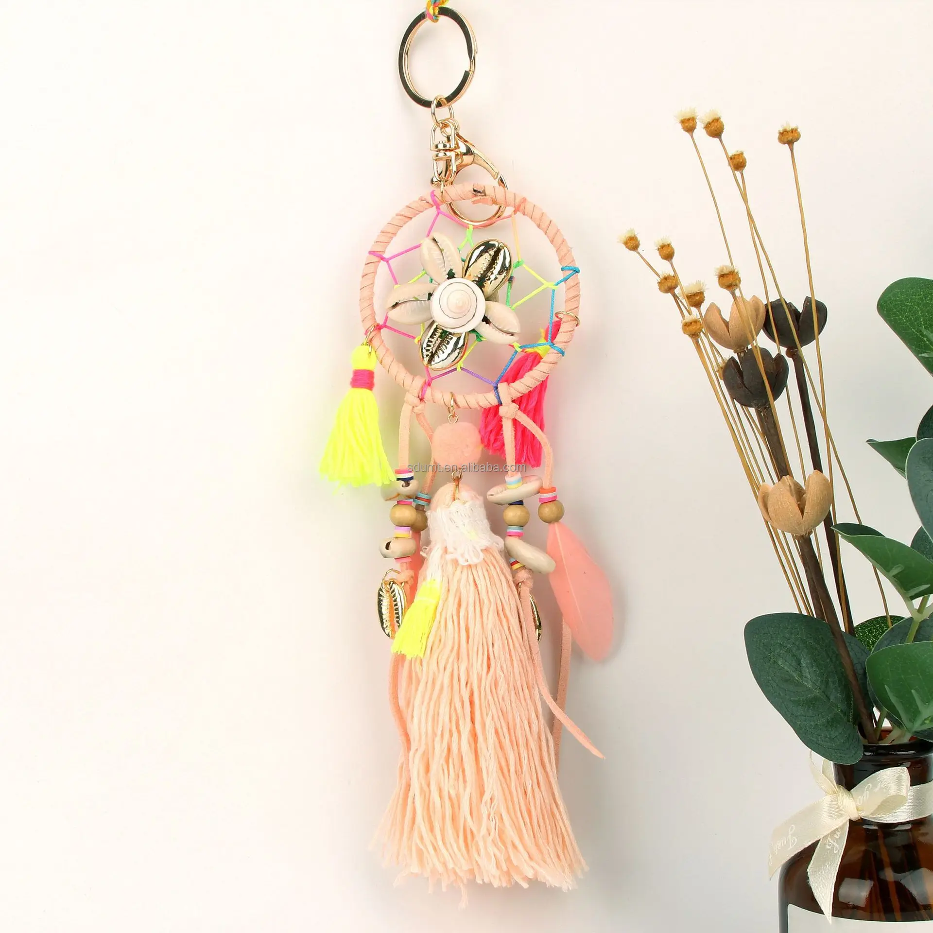 Hot Sale Bohemia Shell Beach Keychain Colorful Tassel Key Chain Key ...