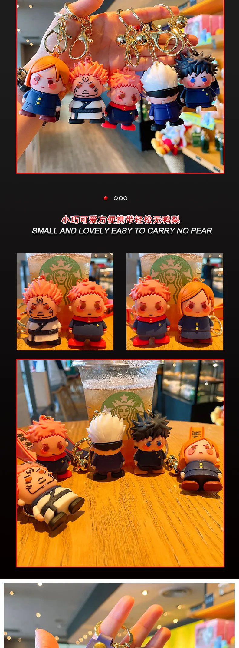 5 Styles Cartoon Incantation Back To War Keychain Epoxy Doll Cute Car ...