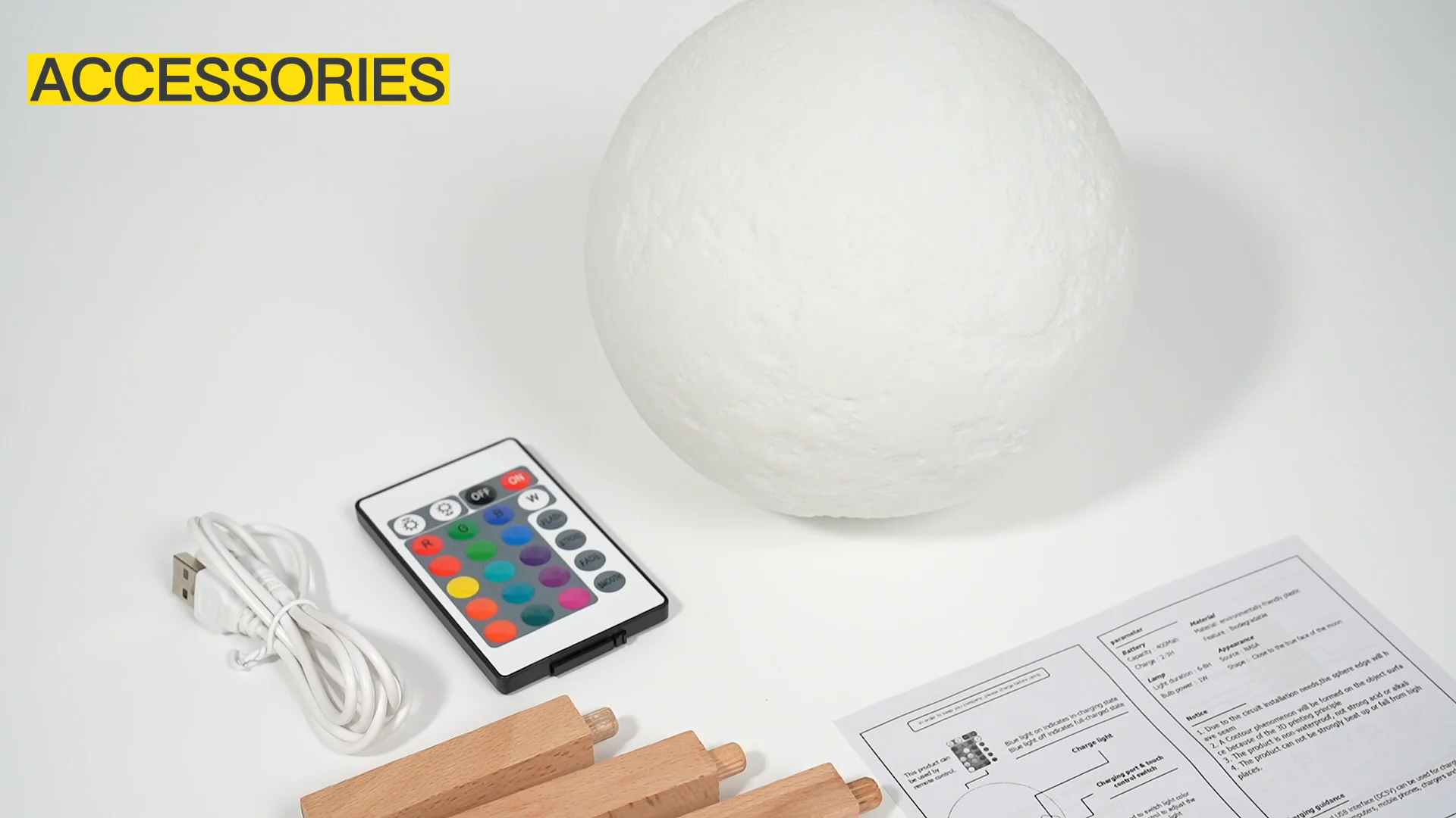 Pvc Lunar Light Gift Rechargeable 16 Colors Touch Change Remote 3d ...