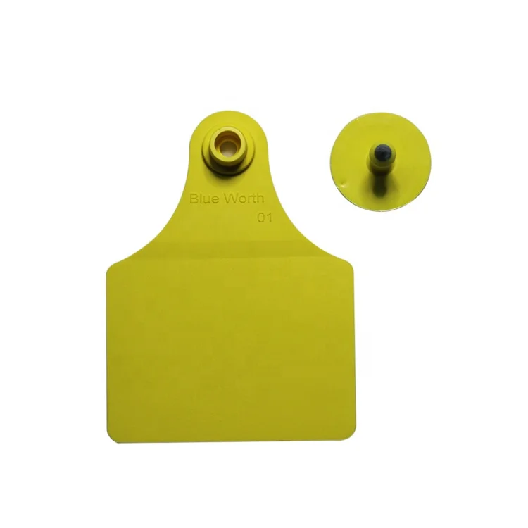 1#+6# 100pcs Maxi Size cattl livestock Ear Tag Yellow Color