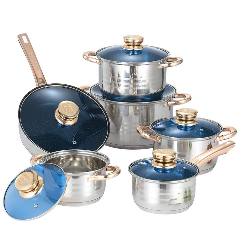 Wholesale Kitchen Ware - Cooking Pot Set 12pcs Stainless Steel