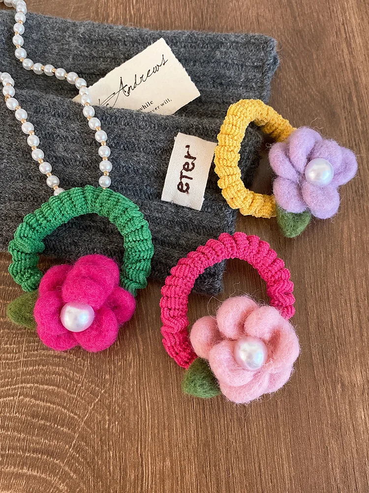 Pearl Yarn,Flower,Plush Small Intestine,Hair Circle,Female - Buy Plush ...