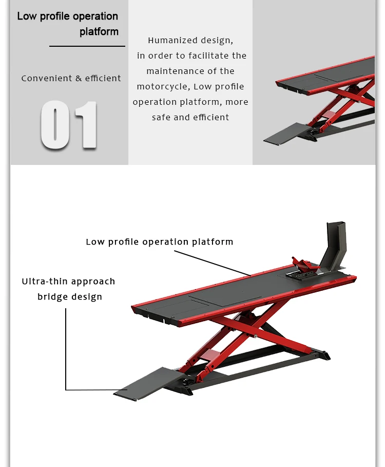 CE Approved Low Profile Operation Platform More Efficient Motorcycle ...