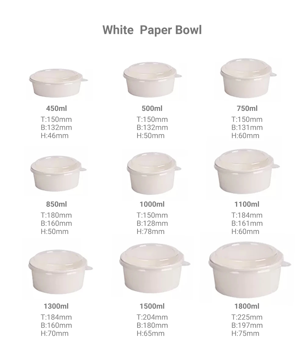 Eco-friendly Compartment Divider Kraft Paper Salad Bowl