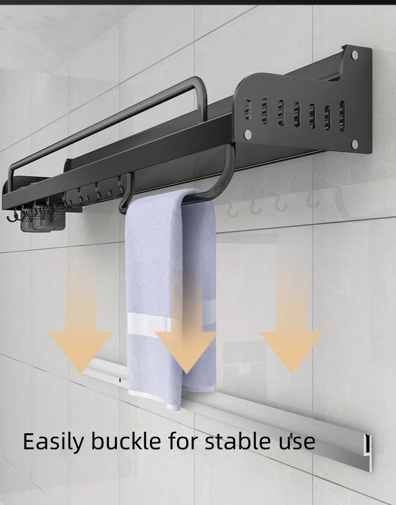 Custom Wall Mounted Punch-free Spice Rack Organizer Kitchen Chopstick ...