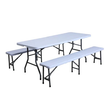 Camping Dining Table And Bench Set 6ft Folding Table 1 Pack 6ft Folding ...