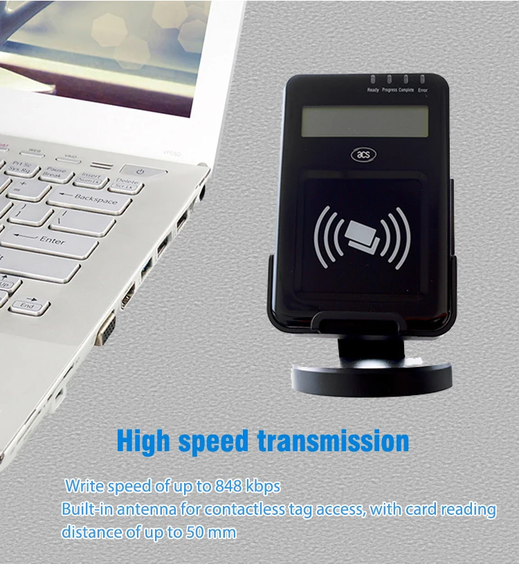 MIFARE Card Reader RFID NFC 13.56mhz USB Desktop Reader With Stand ...