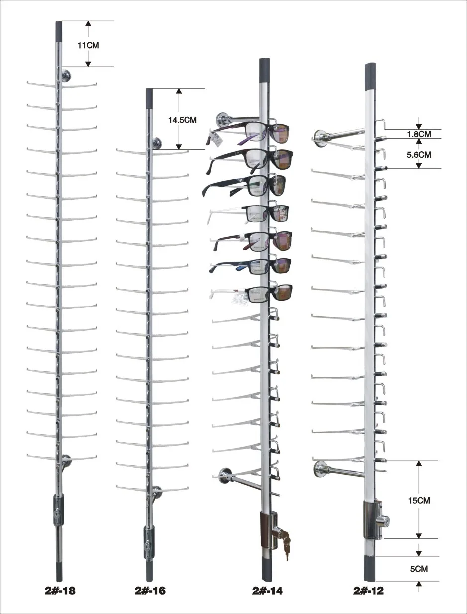 Wholesale Floor Sunglasses Locking Display Rack Stand Wall Mount Alloy ...