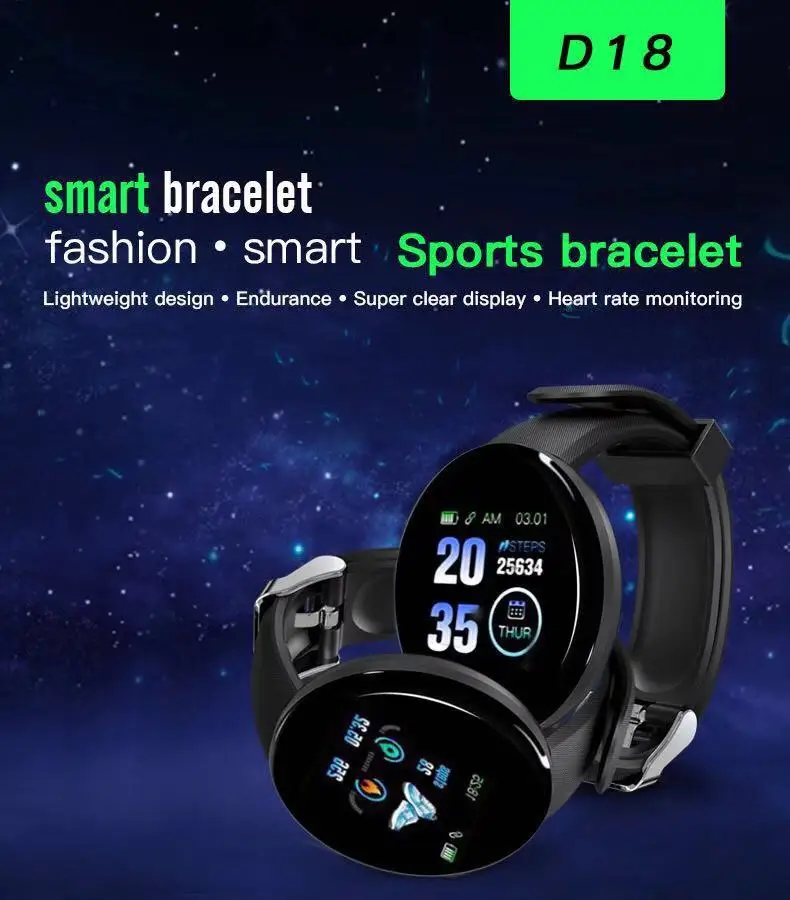 D18 Smart Watch - Versatile and Reliable for Men & Women