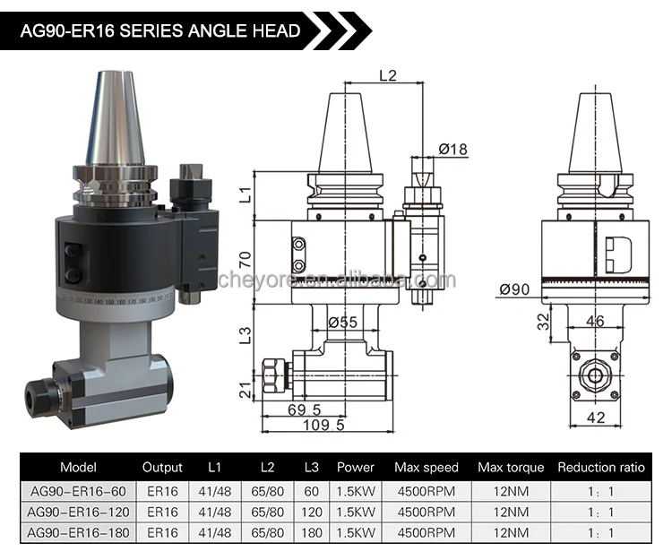CNC BT40 BT50 Right Angle Head for Milling Machine - Video Support