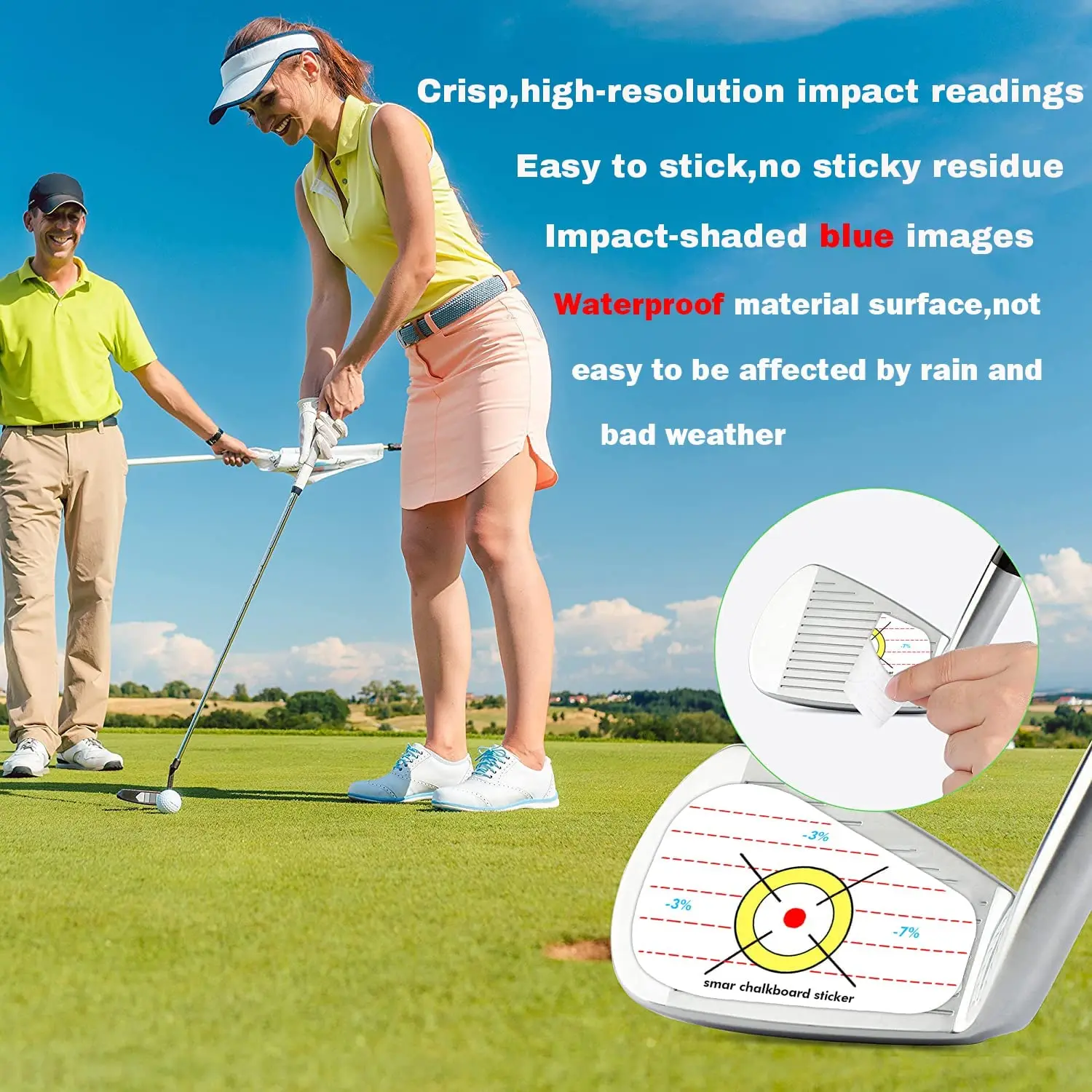 Golf Club Impact Stickers for Irons Wood Putters Training Aid to ...