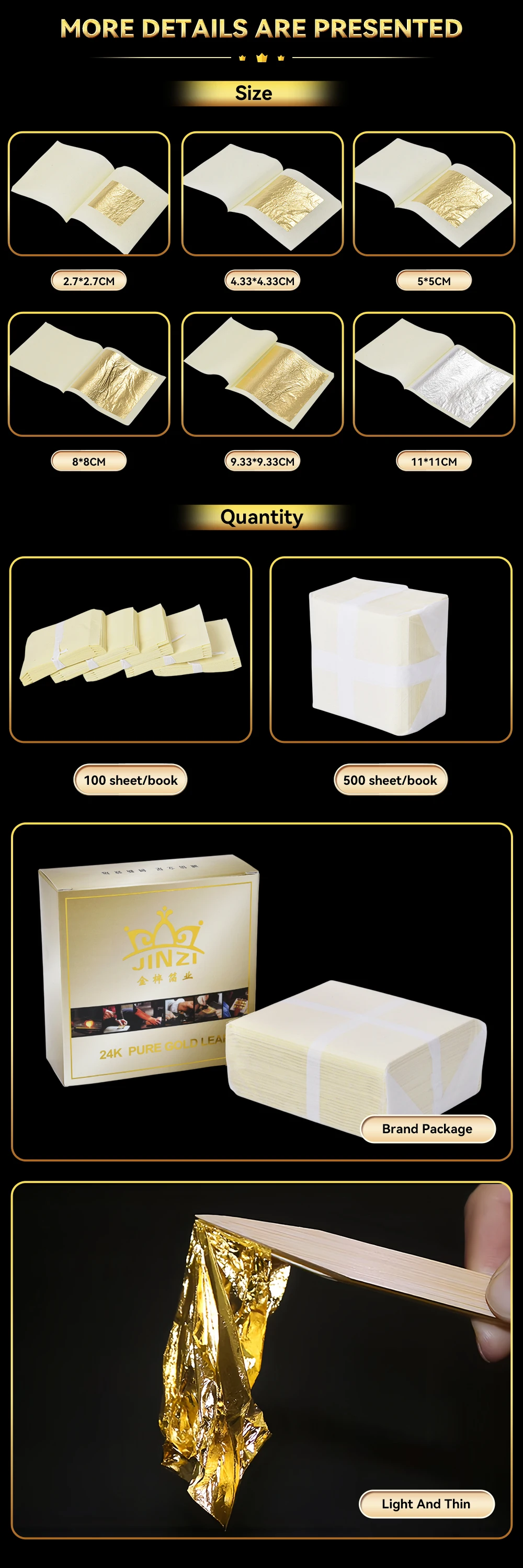 Edible Gold Leaf 24K Sheets - Perfect for Food Decoration