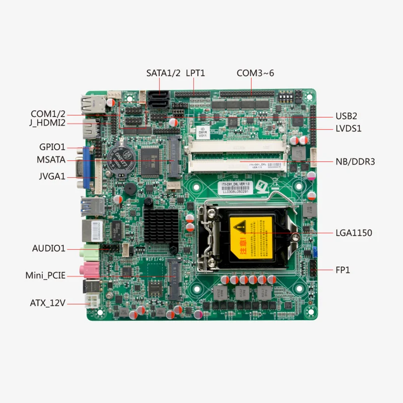 Itx-d81_d6l H81 Motherboard Support Lga1150 Ddr3 2*hdmi1.4 Ssd Mini-pcie Sim Slot Lpt Dc 19v ...