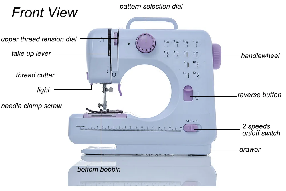 Zogift Family Electric Fabric Sewing Machine 505 - 12 Stitches