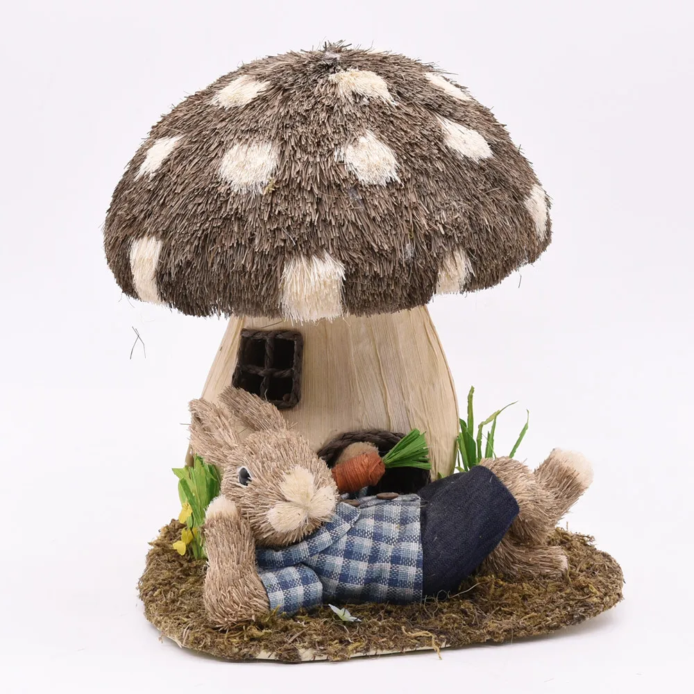 GY BSCI Easter Rabbit Cattail Bunny Decoration Straw Rabbit Factory ...