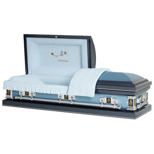20 Gauge Steel American Style Twotone Finish Blue Caskets
