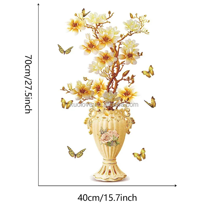 Simulated Three-dimensional Relief Vase Wall Sticker 3d Relief Vase ...