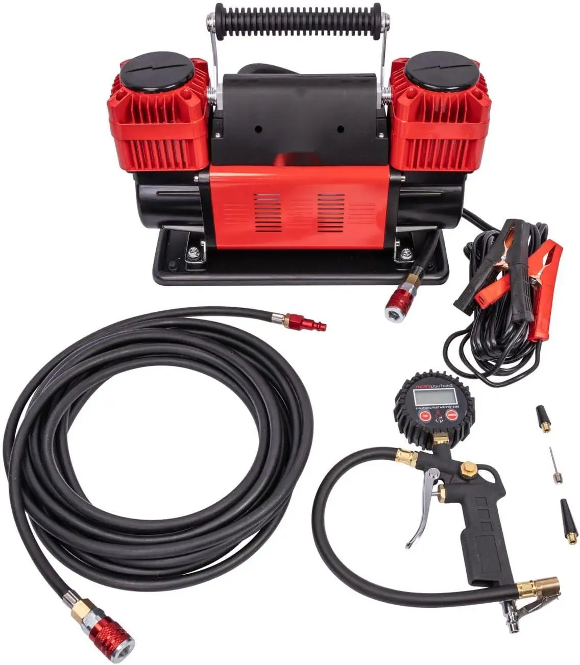 300lsh/min Heavy-duty 12v/24v Cabled Tire Compressor With Double ...