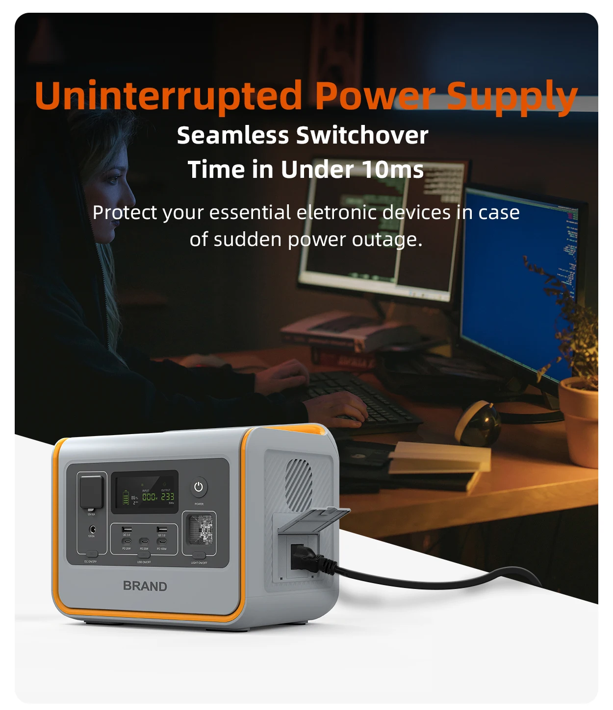 110v Portable Power Station Ac 800w Solar Generator 512wh Outdoor ...