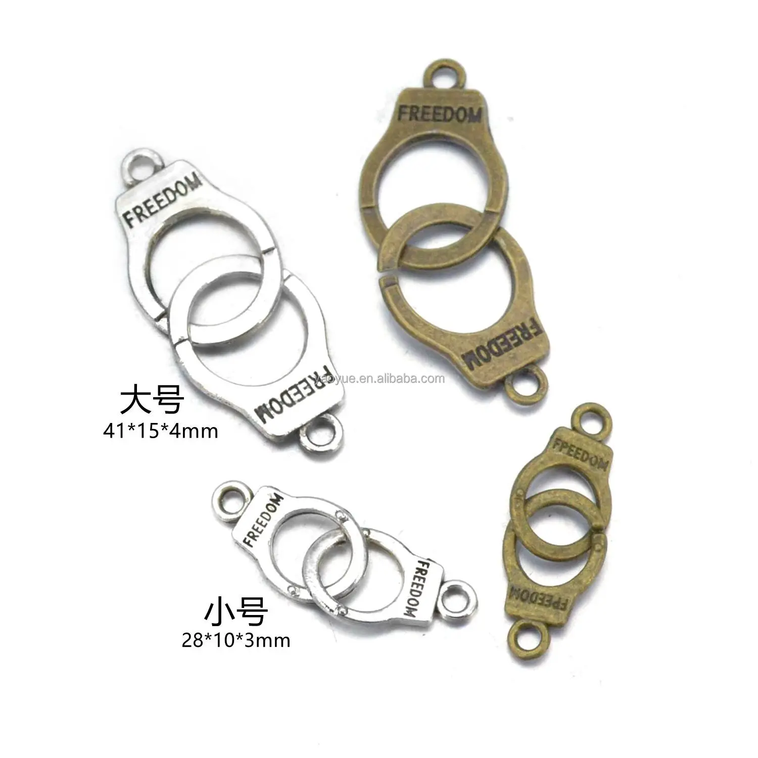 Custom Silver Zinc Alloy Infinity Handcuffs Jewelry Connectors