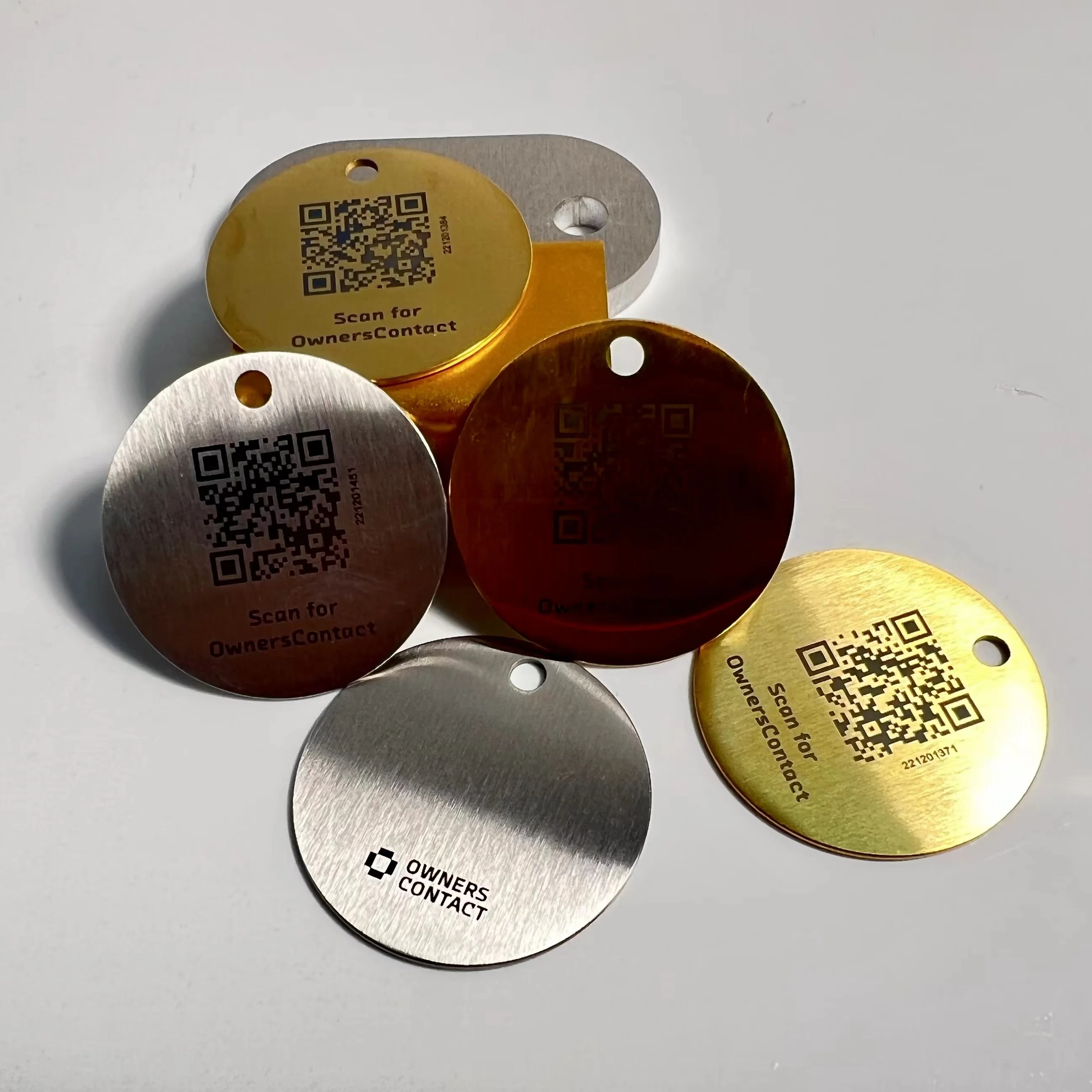 Custom QR Code Pet ID Tag SS304 Metal Label Asset Tag Barcode QR Code ...