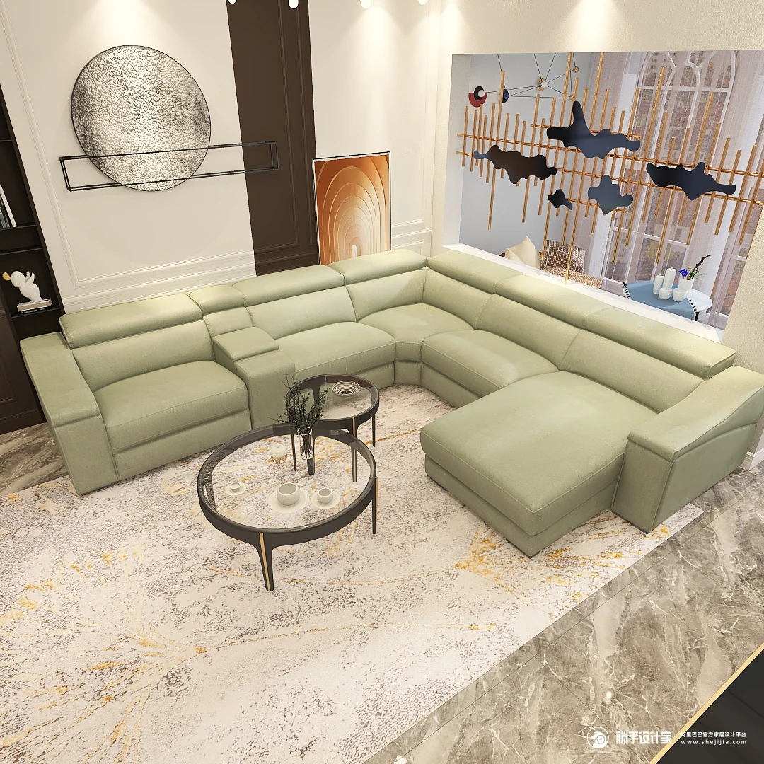 Manwah Cheers Nodic Fabric Living Room Sofa Power Reclining Sectional ...